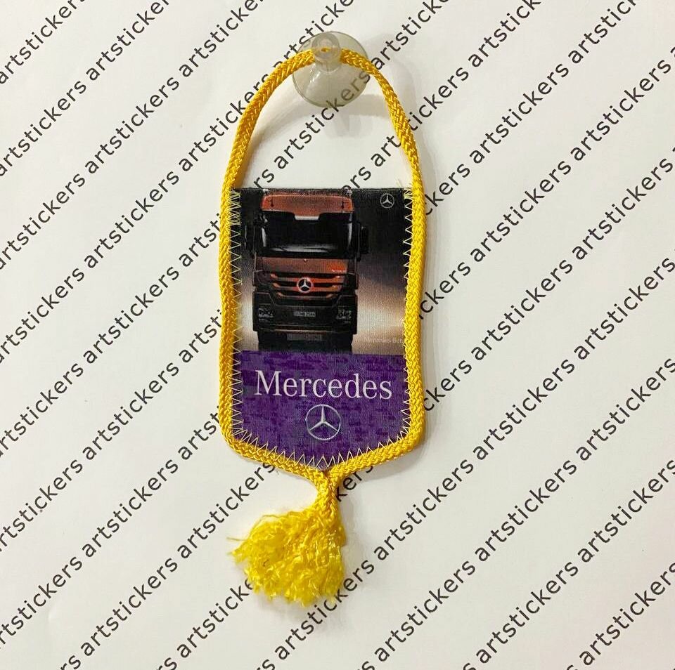 Вымпел MERSEDES, размер 8х12см, двусторонний на присоске, ткань, аксессуар для авто