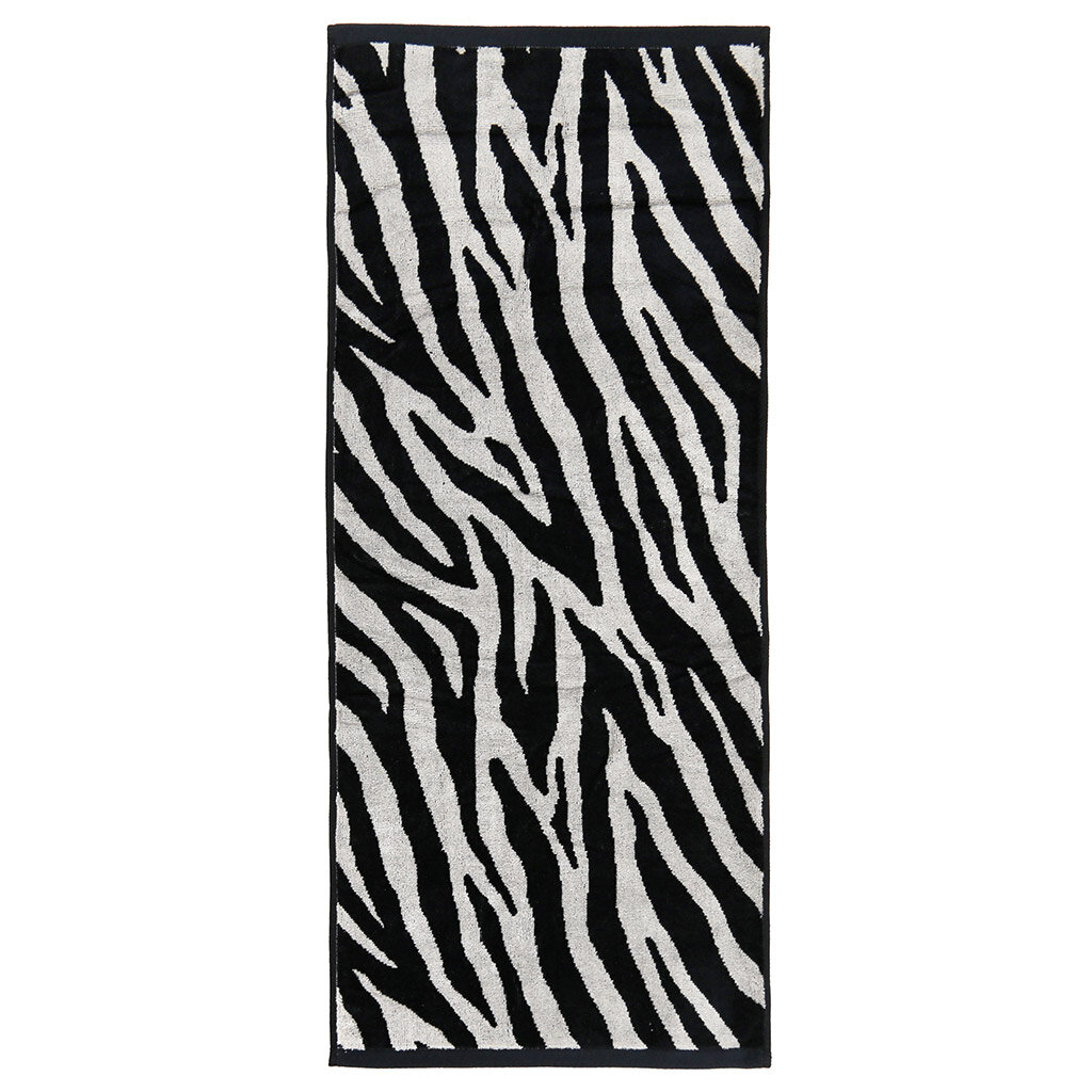 Полотенце махровое Домашняя Мода "Missoni-3030" 50х90 см, плотность 375 г/м2, 100% хлопок, велюр черный (MB3030BK)