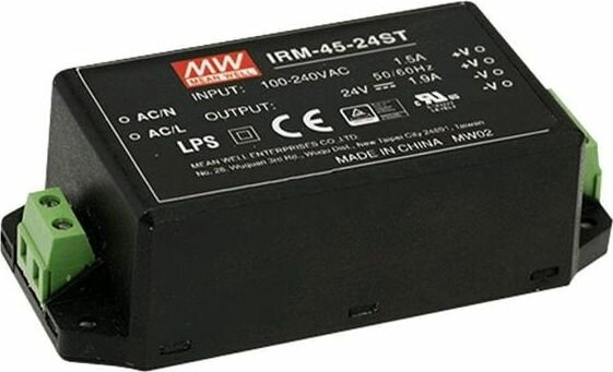 Блоки питания MEAN WELL IRM-45-24ST импульсный модульный 45,6Вт 24ВDC 1,9А OUT 1 1 шт