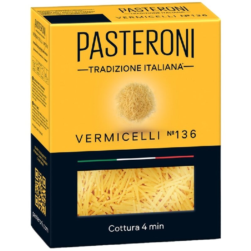 Макаронные изделия PASTERONI VERMICELLI №136 / Вермишель /картон/ 400г