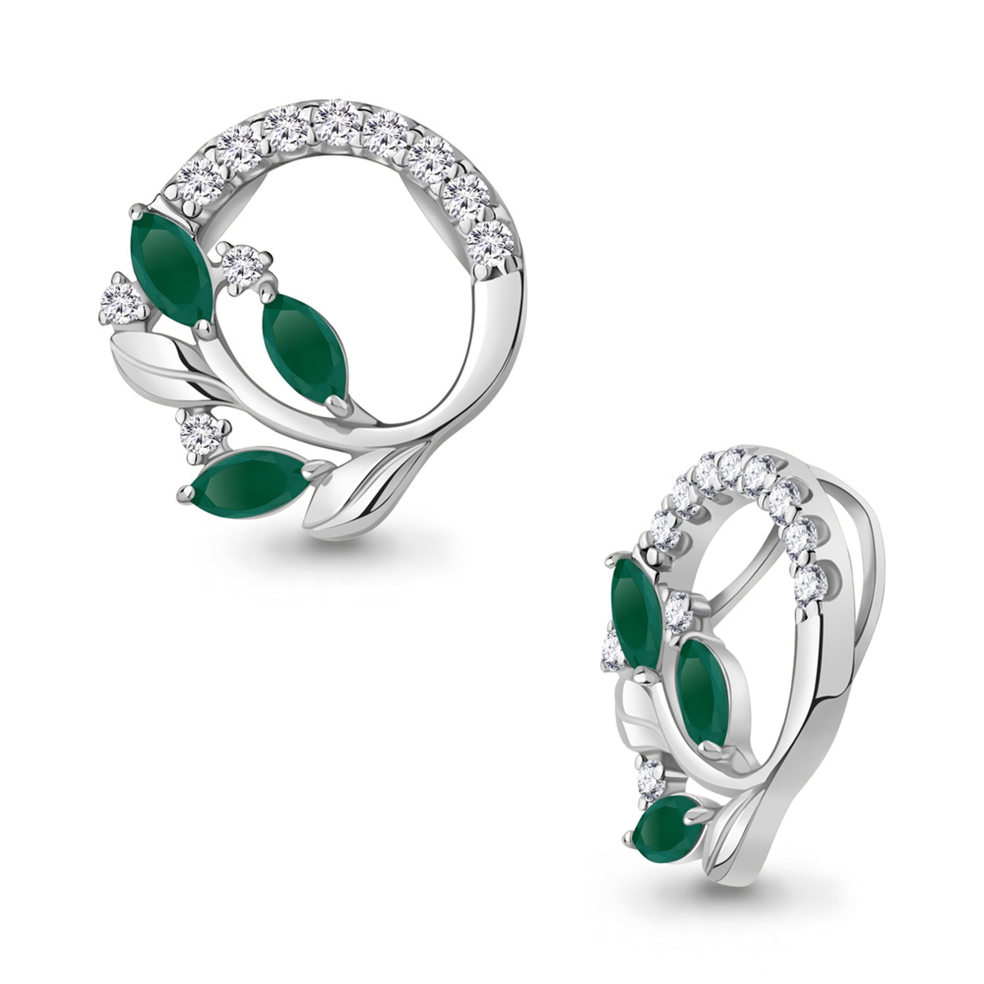 Подвеска, серебро, 925 проба, родирование, фианит, агат