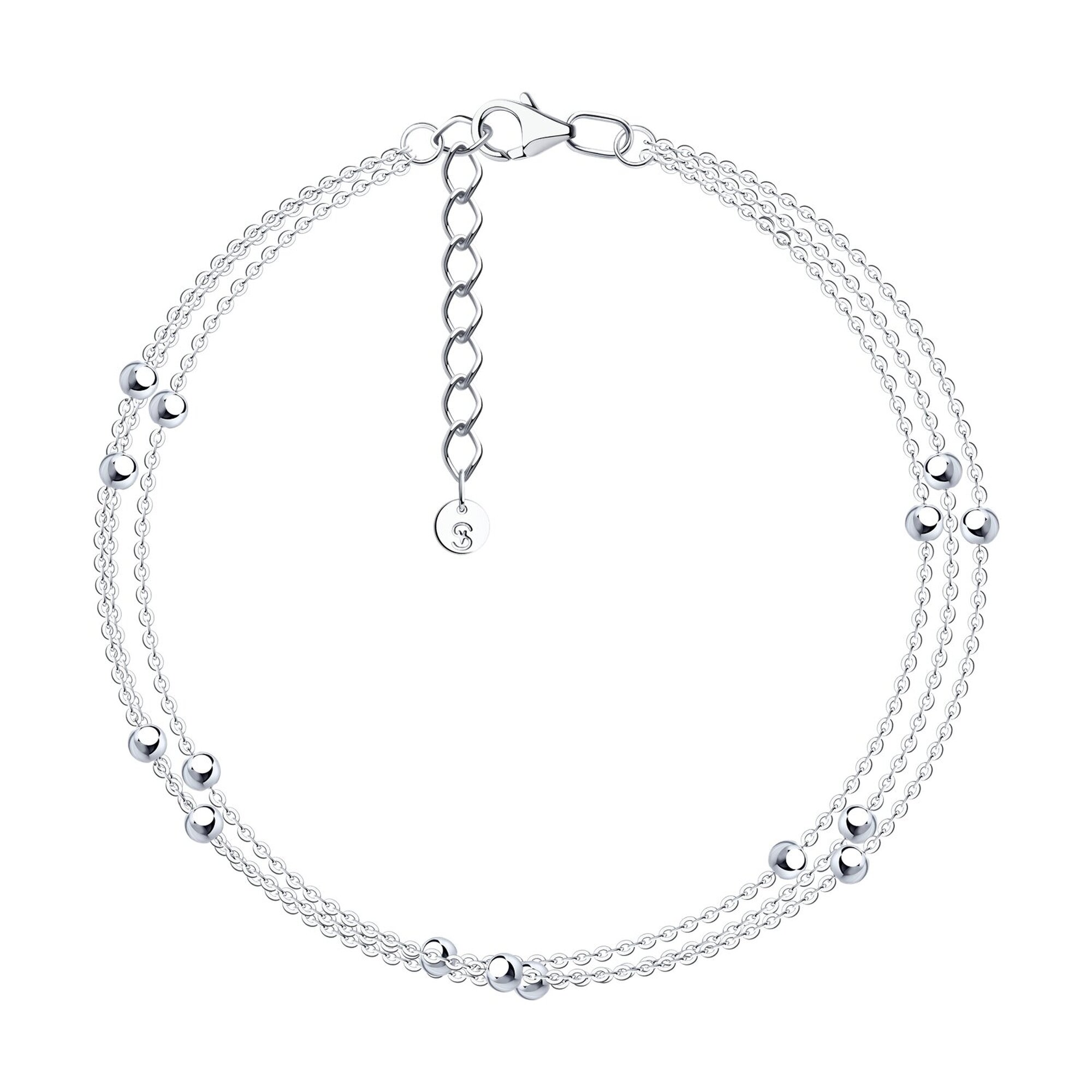 Браслет, серебро, 925 проба, родирование