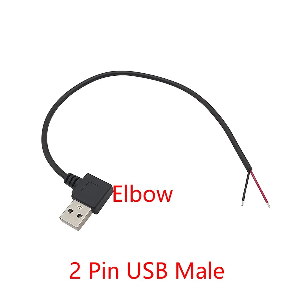 USB кабель питания 2P 4P 0.3м 1м 2м 1M, 2 Pin USB Male