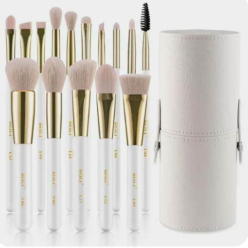 Базовый набор кистей для макияжа BEILI 15 в тубусе