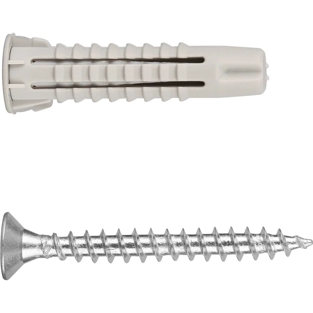 Дюбель европартнер универсальный нейлоновый PDUN 6х30 с шурупом 4,0х35мм 100 шт. K2 из прочного нейлона для сухих