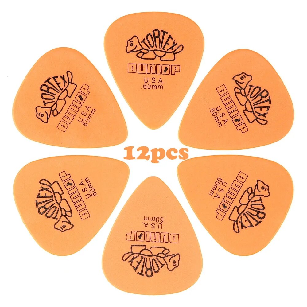 Медиаторы Dunlop Tortex 12 шт, оранжевые, 0.60mm