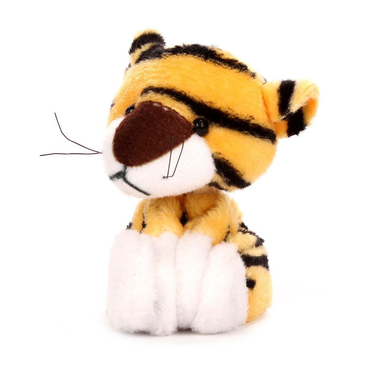 Мягкая игрушка тигр 10см, ярко-жёлтый цвет, плюшевый материал, для детей