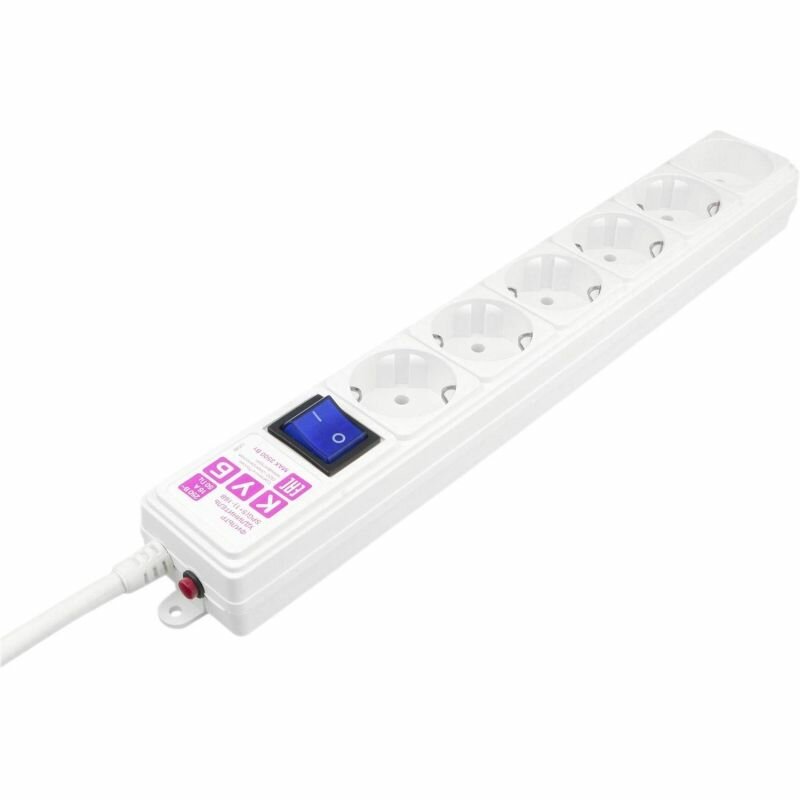 Сетевой фильтр Power Cube 3м, 6р белый 16А/3,5кВт (3x1,5)(SPG6-A1)