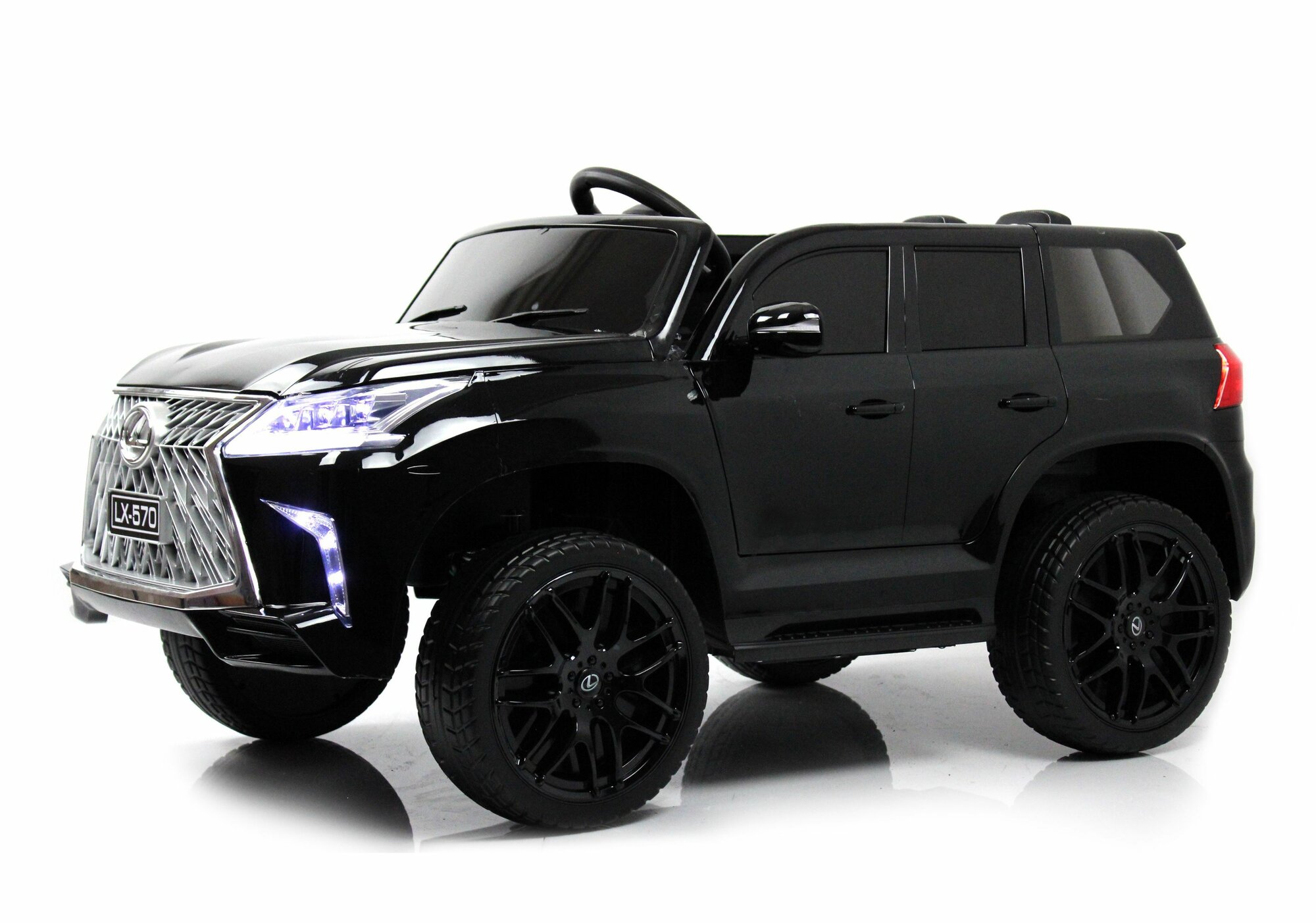 Детский электромобиль RiverToys Lexus 570 (E555EE) с дистанционным управлением, одноместный черный глянец