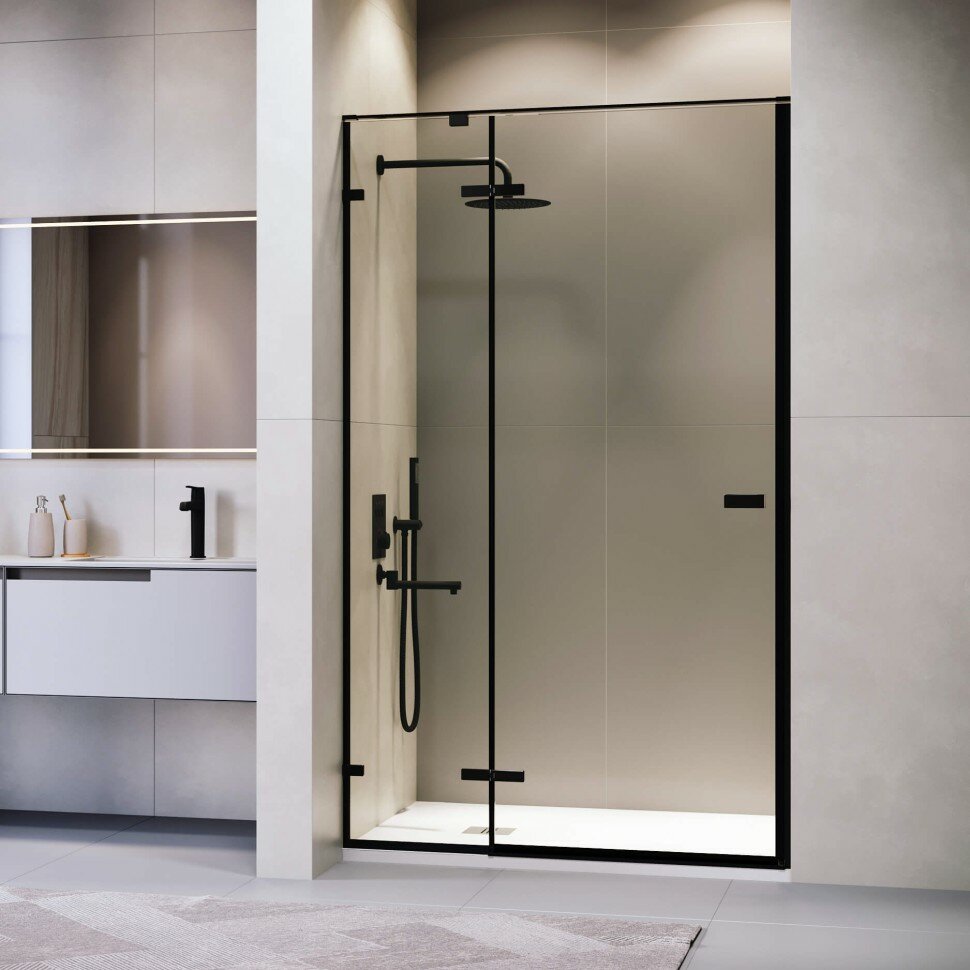 Душевая дверь RGW "Stilvoll" SV-004B, распашная, прозрачная, чёрная, 1000