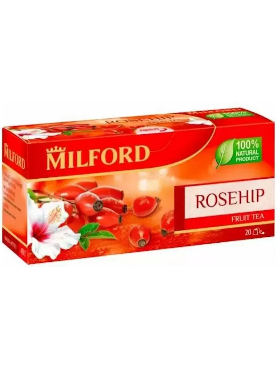 Чай Milford травяной Шиповник 20 пакетиков
