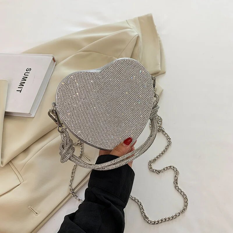 Ручка с узел -хранение стразы вечернее сцепление роскошные дизайнерские дизайнер, Silver, SKU02283