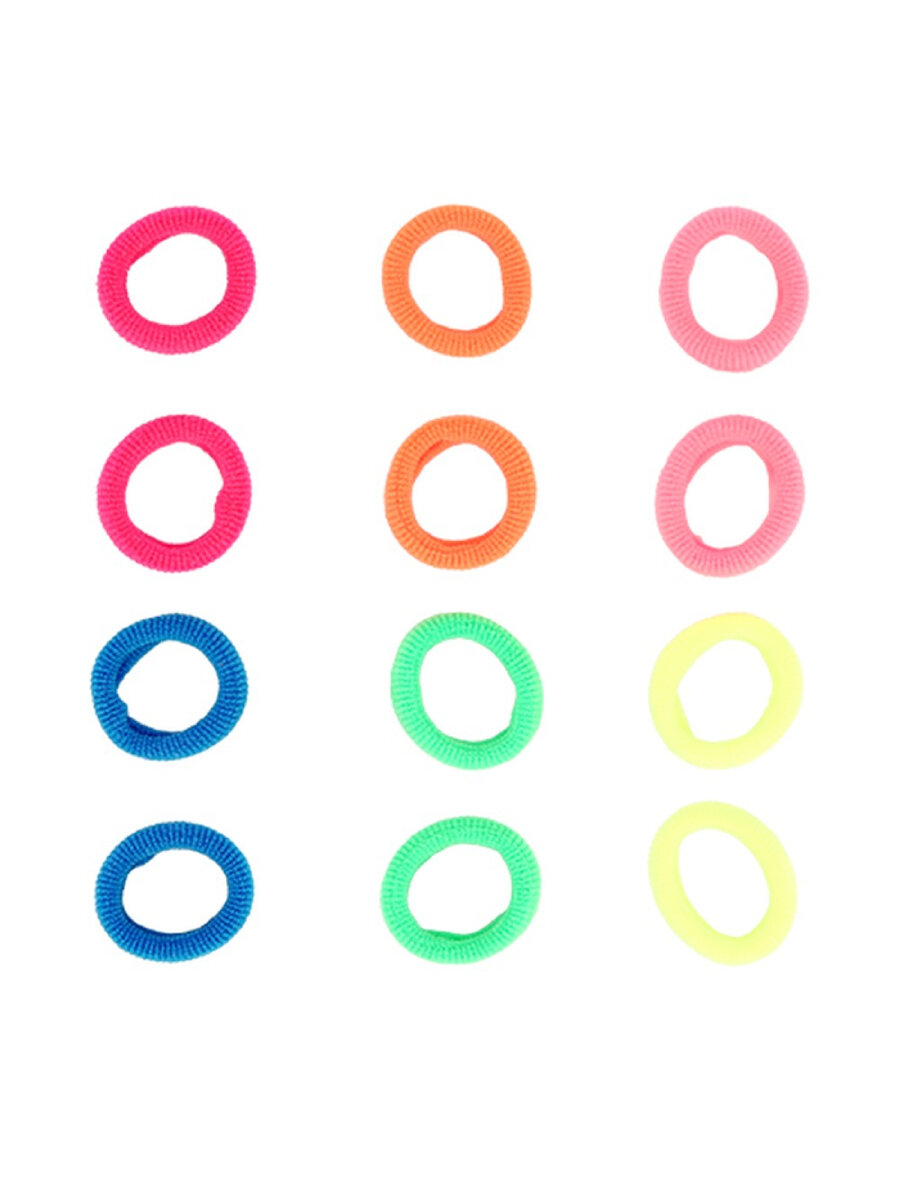 Набор разноцветных резинок для волос MISS PINKY BASIC, 12 шт