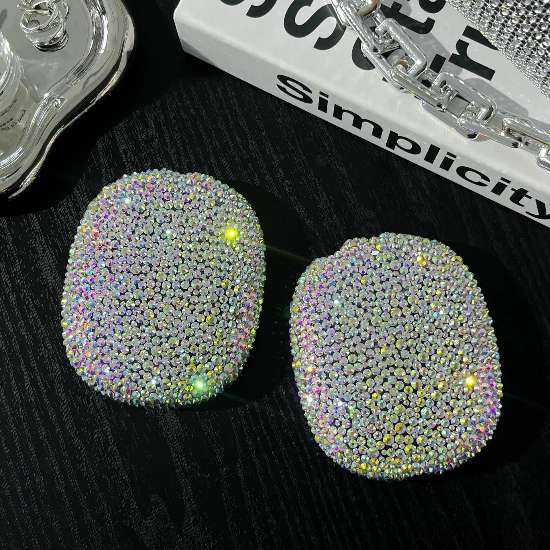 Ослепительный красочный блестящий чехол со стразами для Apple Airpods Max, чехол ручной работы с бриллиантами, повязка на голову, чехол для Bluetooth-гарнитуры