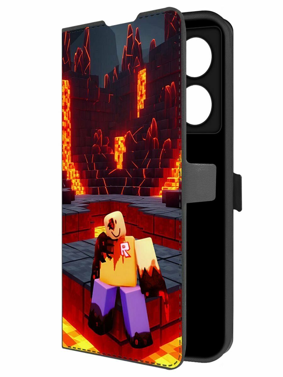 Чехол-книжка Krutoff Eco Book для INFINIX Note 40 Pro 5G Roblox-Форсакен Джон Доу (Forsaken John Doe) (черный)