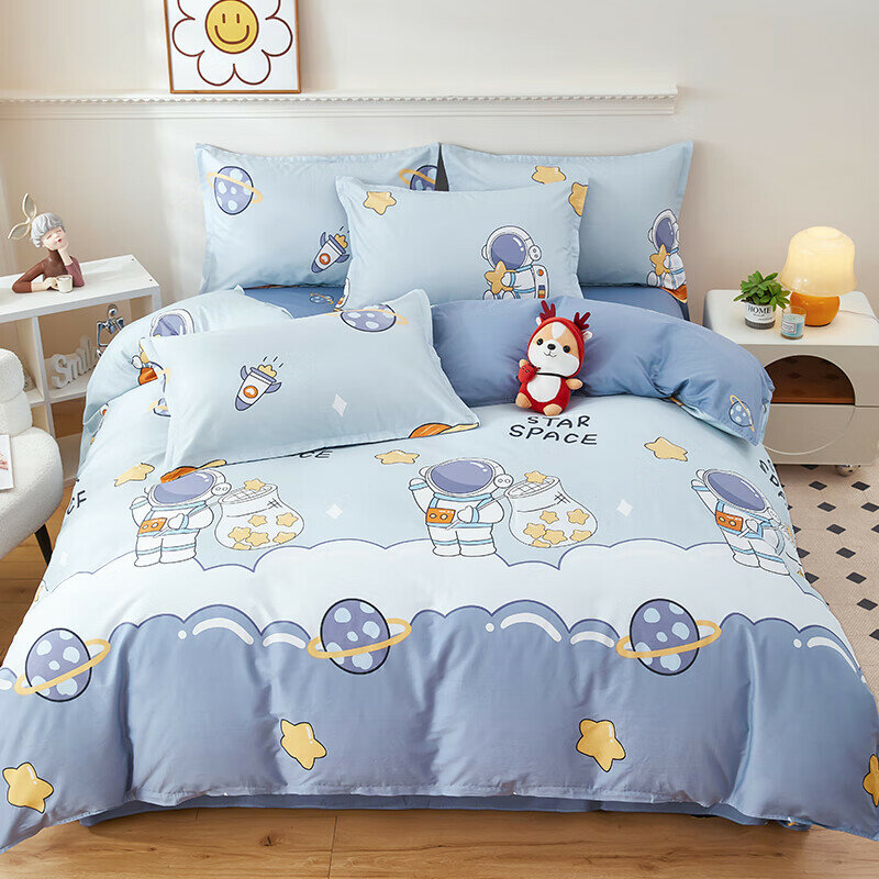 Yunjing A-Class 100% Cotton Children's Duvet Cover 150x200cm Single Piece Pure Cotton Kindergarten Cartoon Quilt Cover "The Wandering Earth"