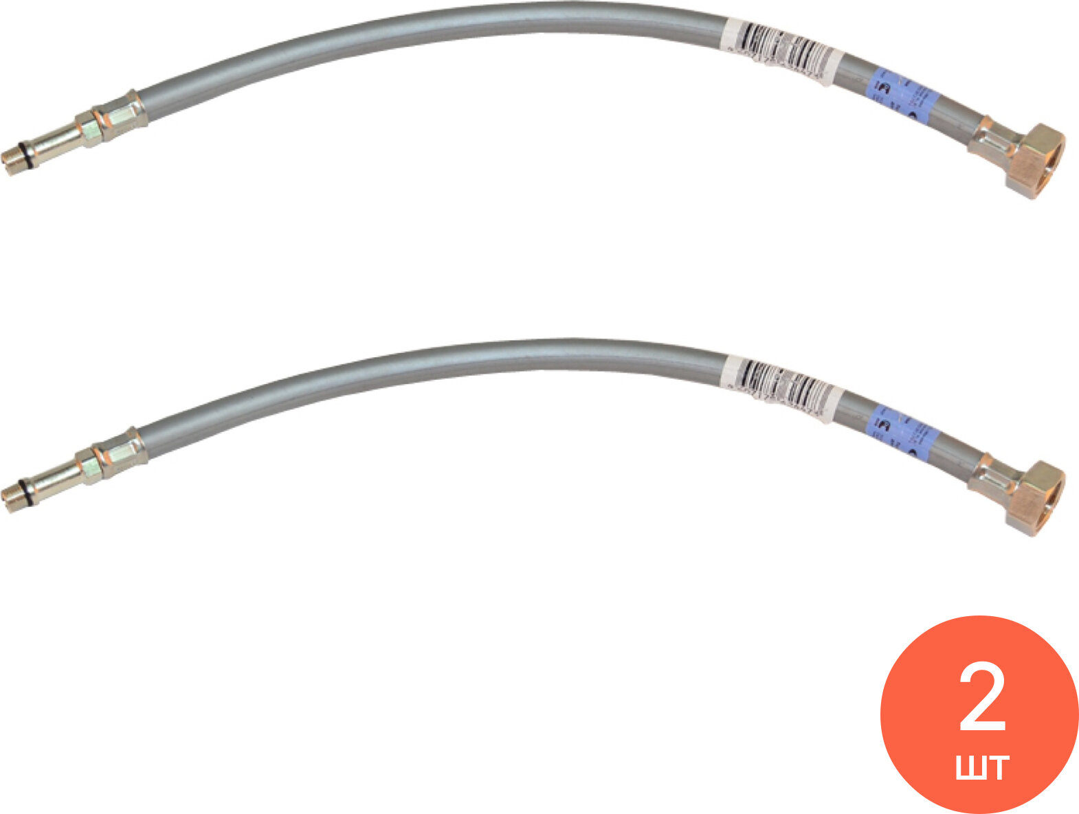 Гибкая подводка для воды Виткос для смесителей, с длинным штуцером, внутренняя-наружная резьба, из полимера, диаметр 1/2дюйма (М10), 0.5м, 1шт. / водоснабжение (комплект из 2 шт)