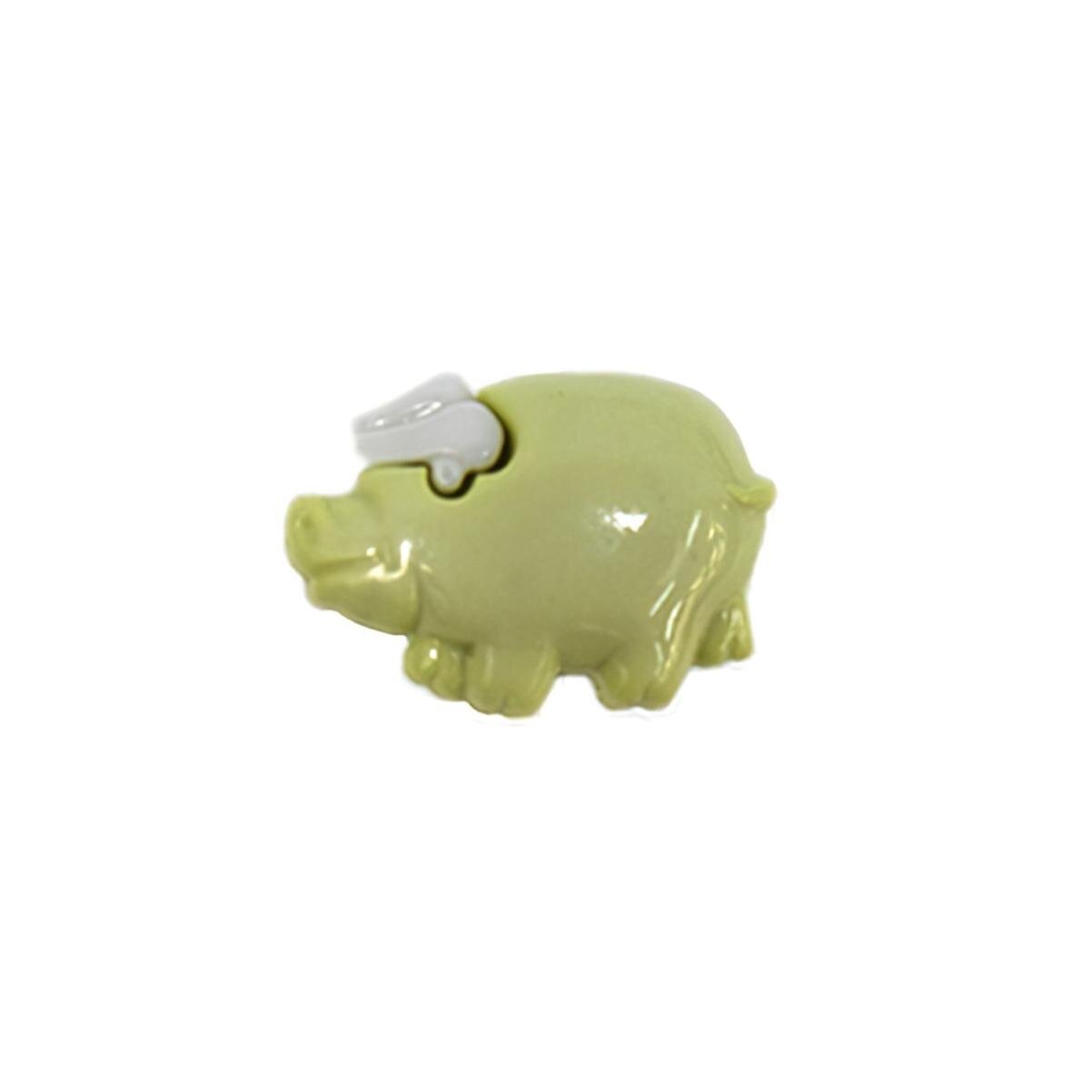 Пуговицы айрис "Поросенок", 24L, 15 мм, на ножке, пластик, цвет С-04, зеленые, LF K-11, 36 шт