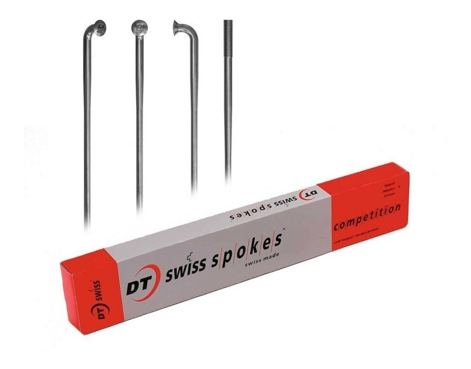 Набор из 32-х спиц DT Swiss Competition 2.0/1.8/2.0 x 255 мм, без ниппелей, нержавеющая сталь