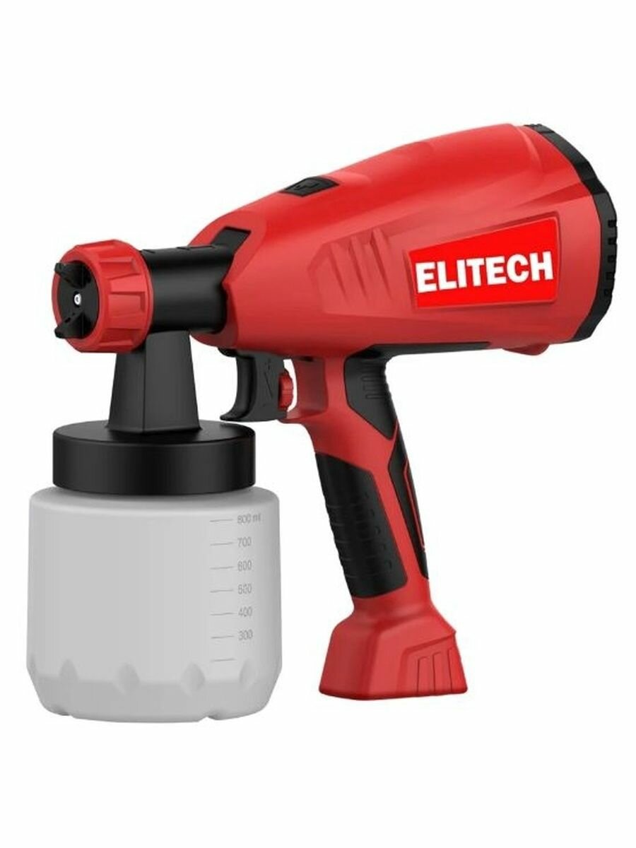 Краскопульт электрический ELITECH КЭ 0426П (E2208.018.00) (400Вт, 0.8л, 1.8; 2.6мм, 800мл/мин, 60din, 1.7кг, мерный стакан)
