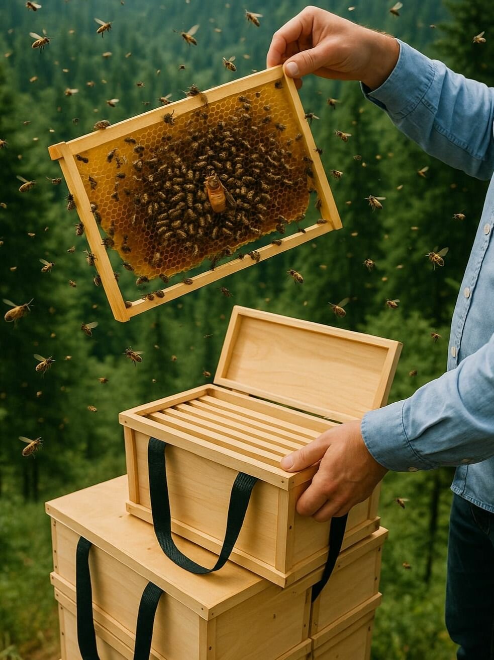 Рамконос на 6 рамок Дадан или 12 рамок Магазинных с плечевым ремнем