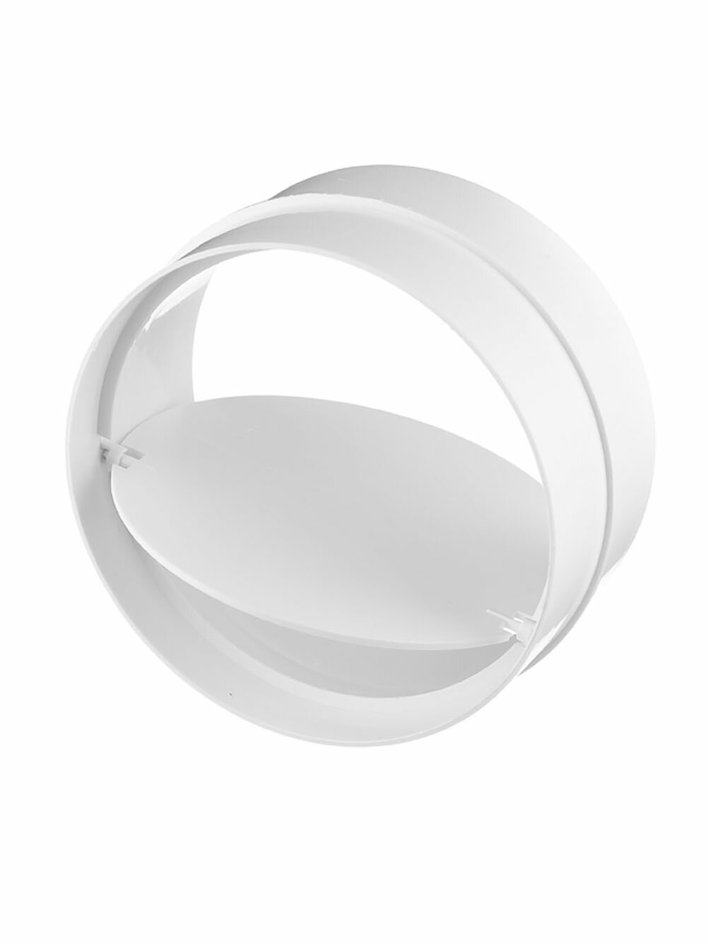 Соединитель для круглых воздуховодов с обратным клапаном пластиковый d125 мм