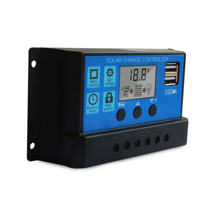 30A Солнечный контроллер заряда 12V/24V Автоматическая идентификация LED дисплей ШИМ Солнечный контроллер заряда батареи