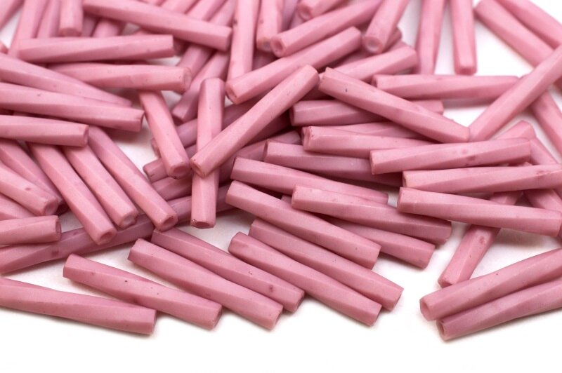 Бисер японский Miyuki Twisted Bugle 12мм #2024 пыльная орхидея, матовый непрозрачный, 10 грамм