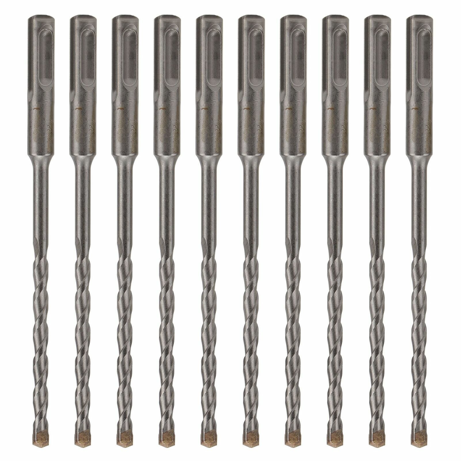 10 шт, перфораторы, твердосплавные спиральные сверла, 2 флейты, набор сверл для кирпича, камня, бетона