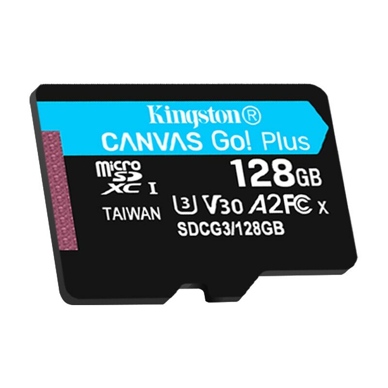 Карта памяти Kingston Canvas Go! Plus microSDXC, 128 ГБ, U3, V30, A2, многоцветная