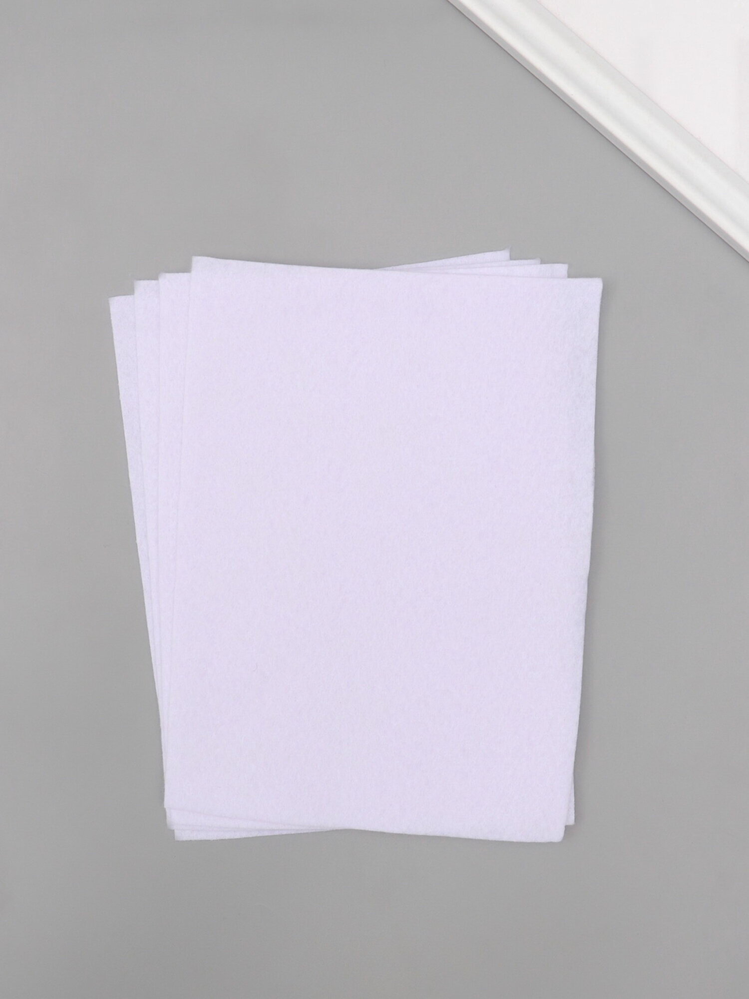 Фетр мягкий 1.5 мм, "Белый", набор 4 листа, 15x20 см, вид: в листах, 4 шт.