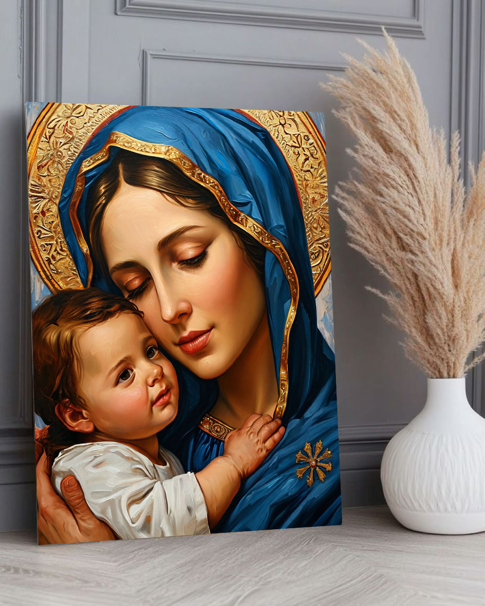 Картина по номерам "Богородица" 40х50 см, хлопковый холст на подрамнике, акрил, Hobby Home