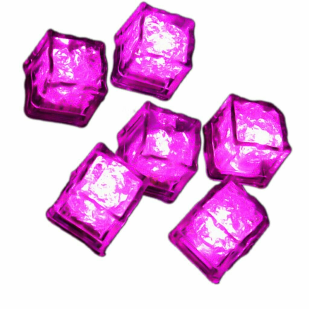 1 набор из 12 индукционных светящихся кубиков льда-розовый