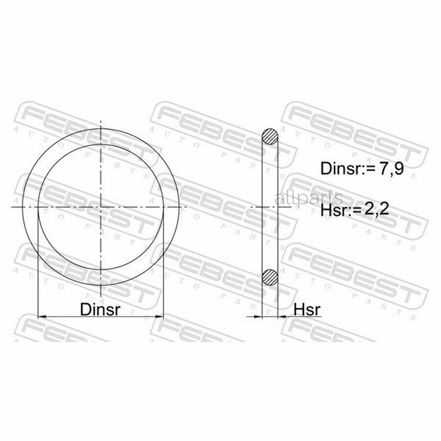 FEBEST 02400-010 Кольцо уплотнительное 7.9X2.2