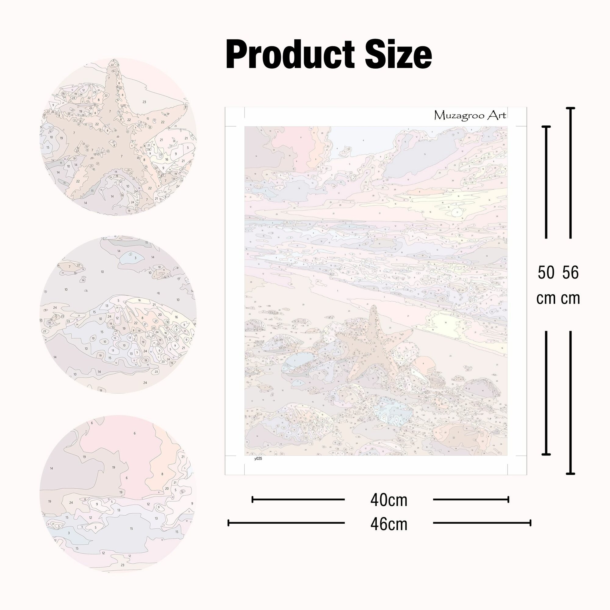 DIY Картина по номерам Пляжные раковины 40х50/без рамки/Набор для цифровой живописи
