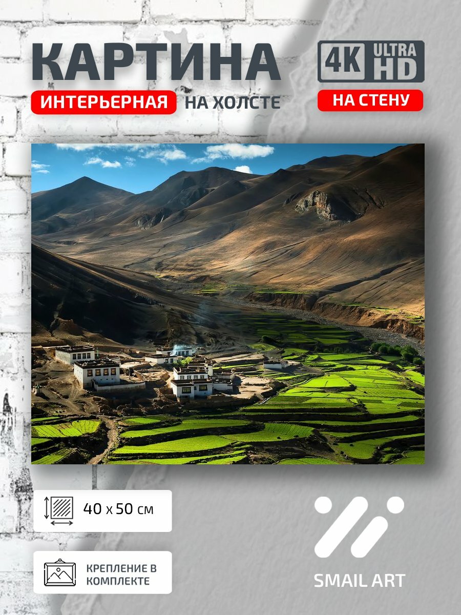 Картина на холсте интерьерная 40 на 50 на стену Горы Landscape для кабинета пейзаж интерьер