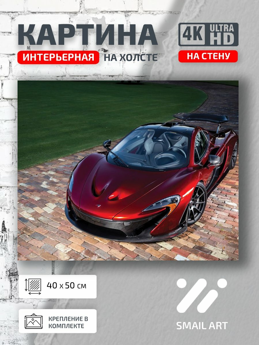 Картина на холсте интерьерная 40 на 50 на стену Трава mclaren для кабинета авто дизайн