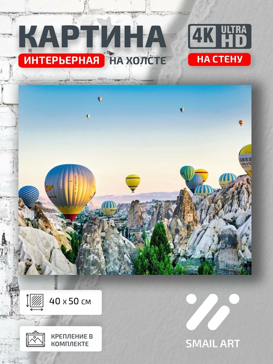 Картина на холсте интерьерная 40 на 50 на стену Воздушные шары для кабинета атмосфера