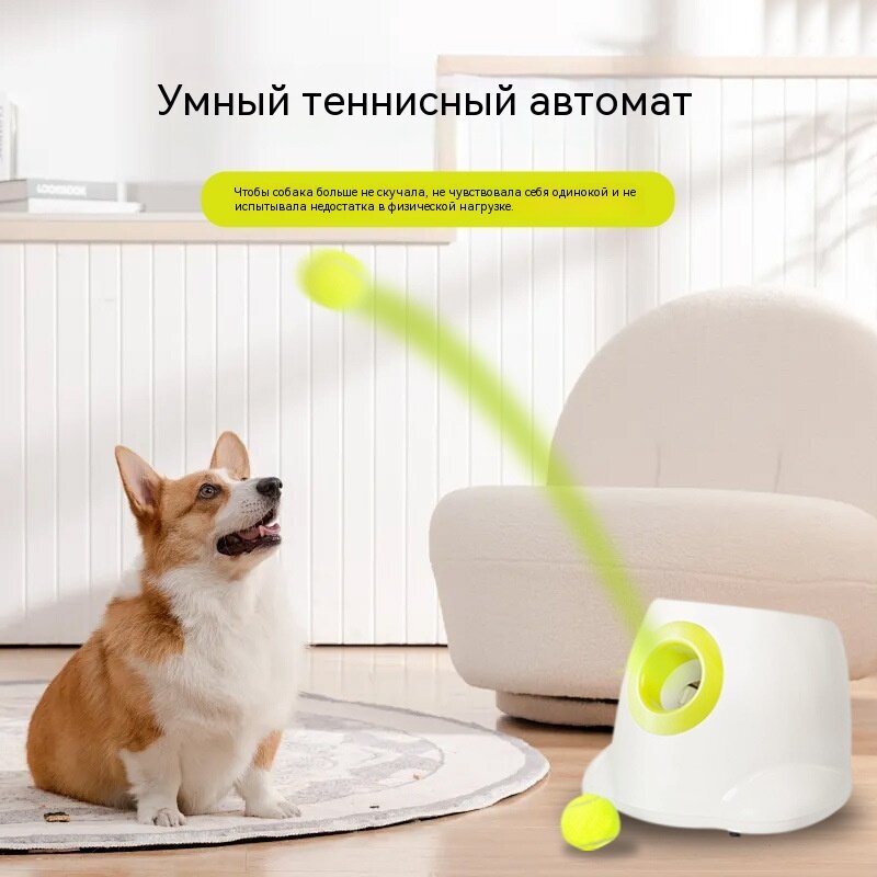 Автоматический тренажер для собак (подача мячей, для дома и улицы, 2 типа питания)