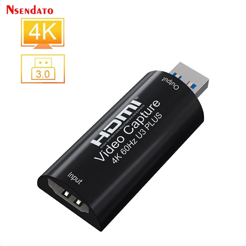USB 3.0 карта для захвата видео 4K 60Hz 1080P 60fps, USB3.0 устройство для захвата аудио и видео игр, карта для записи видео для OBS, прямой трансляции, ПК, ТВ, монитора