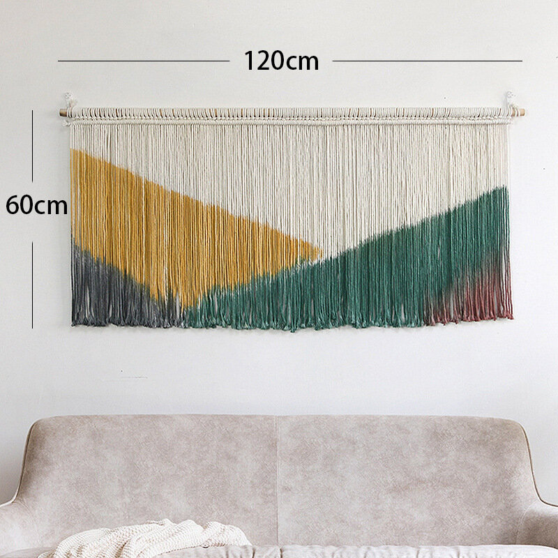 Скандинавский гобелен с кисточками, ручная работа, декор для стен, искусство у изголовья, висячий богемный гобелен для гостиной