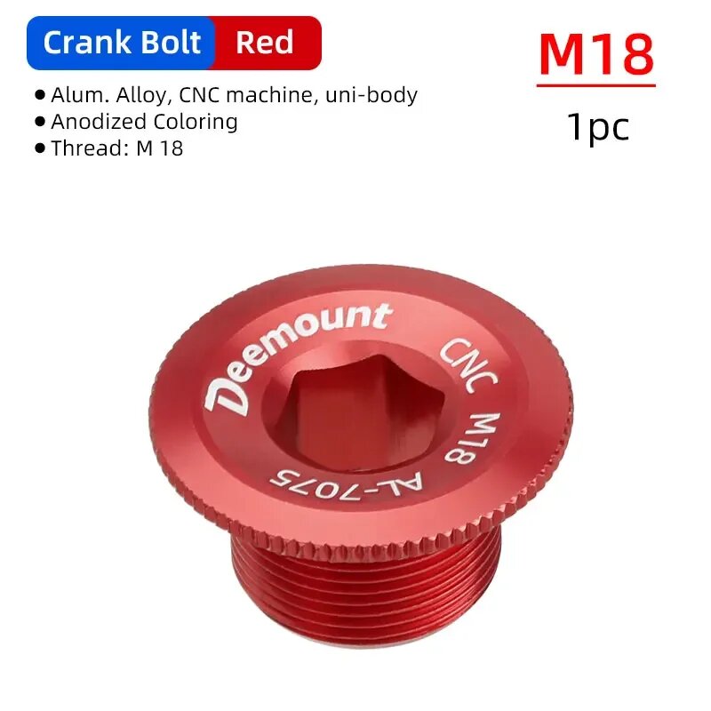 1 шт. M15/18/19/20 резьбовой кривошипный болт для Shimano M4000/M590/SLX/XT/XTR N полый шатун, алюминиевая концевая заглушка, крепежная гайка