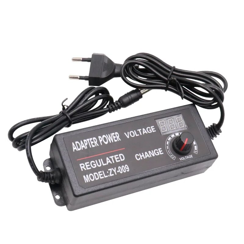 Регулируемый адаптер питания 12В черный 220В-3-24В US