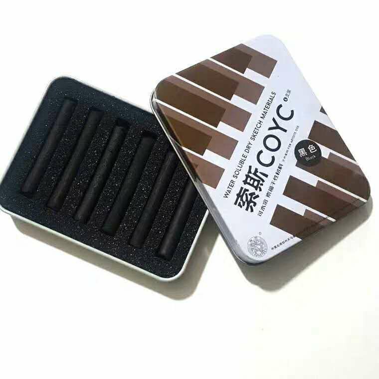 Угольные полоски Sos, цветной порошок, эскизные угольные полоски, сухие материалы для художественных студентов, специальные водорастворимые цветные мелки, набор из 6 штук