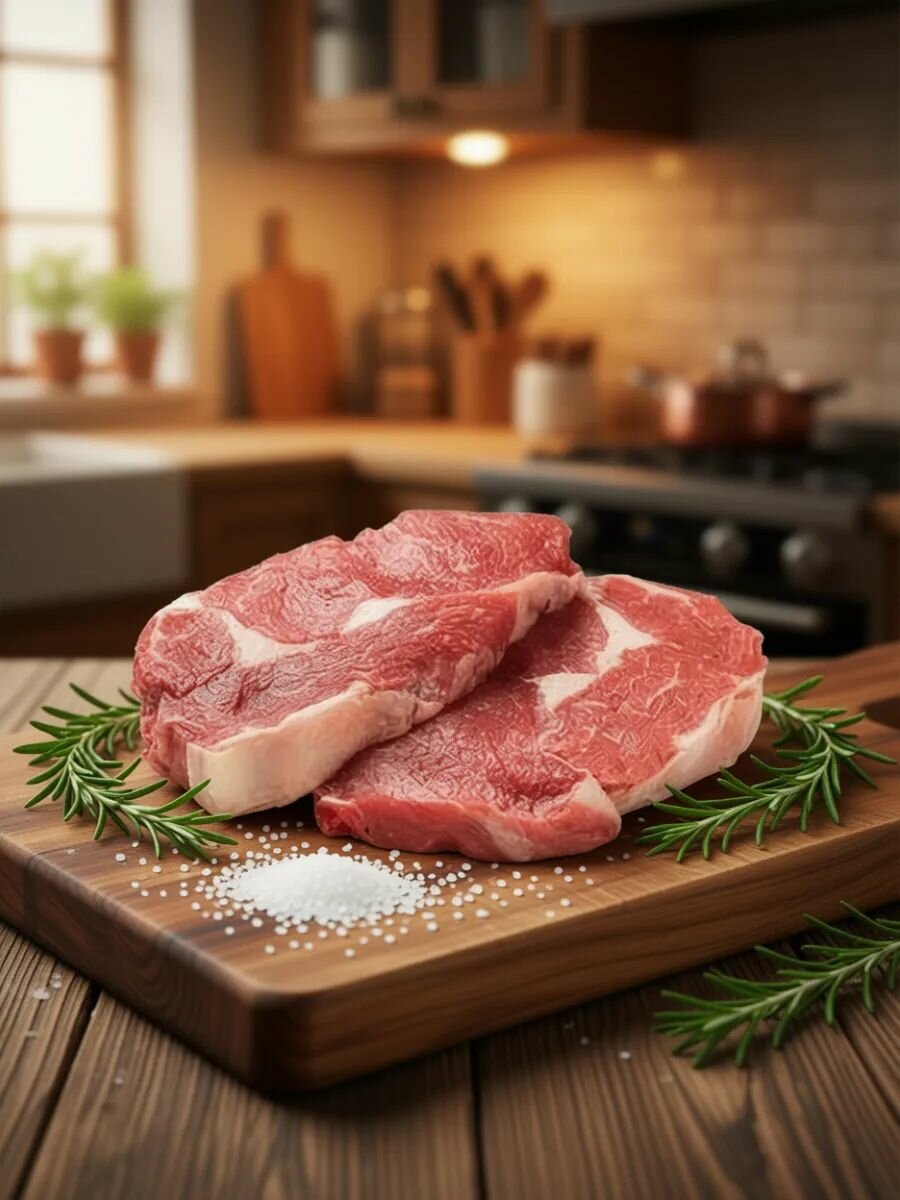 Антрекот нарезной из мяса говядины 400 гр, Ферма Евгения Рошаля, охлажденный