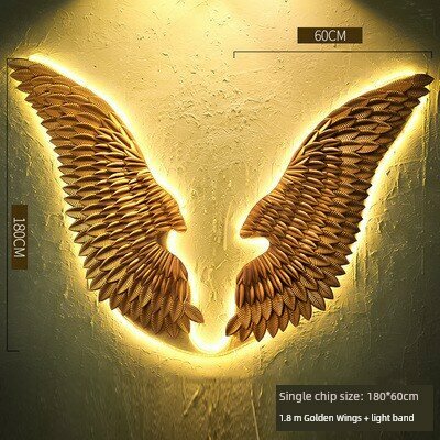 Настенный декор в индустриальном стиле лофт: ретро-крылья из железа для офиса, бара, модный фон для стены Золотой