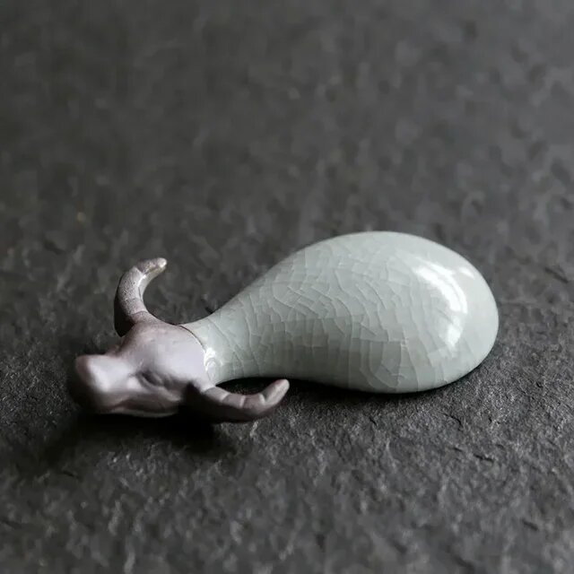 Креативные керамические статуэтки кролика и коровы для украшения чайных сервизов, чайные наборы с животными, китайские чайные сервизы, декоративные аксессуары, изделия ручной работы.