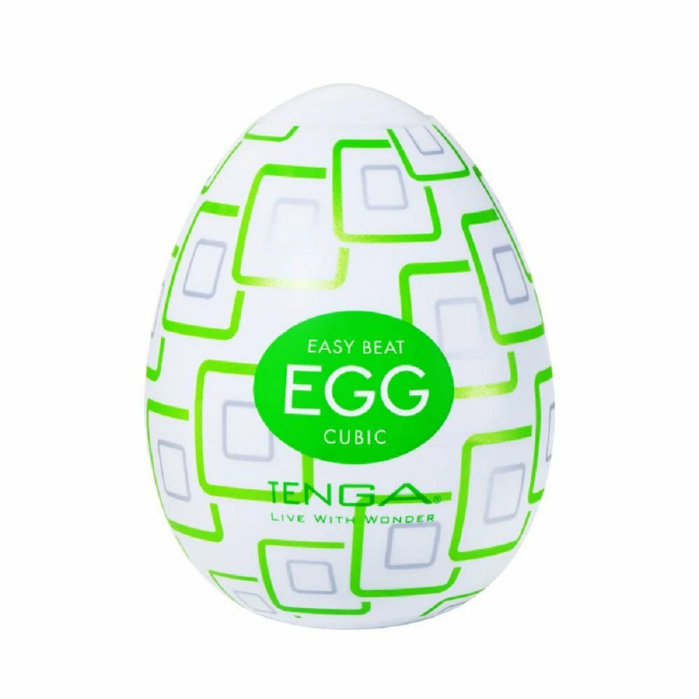 Мастурбатор Tenga egg cubic, эластомер, 6,1х4,9 см, без вибрации, рельеф кубы