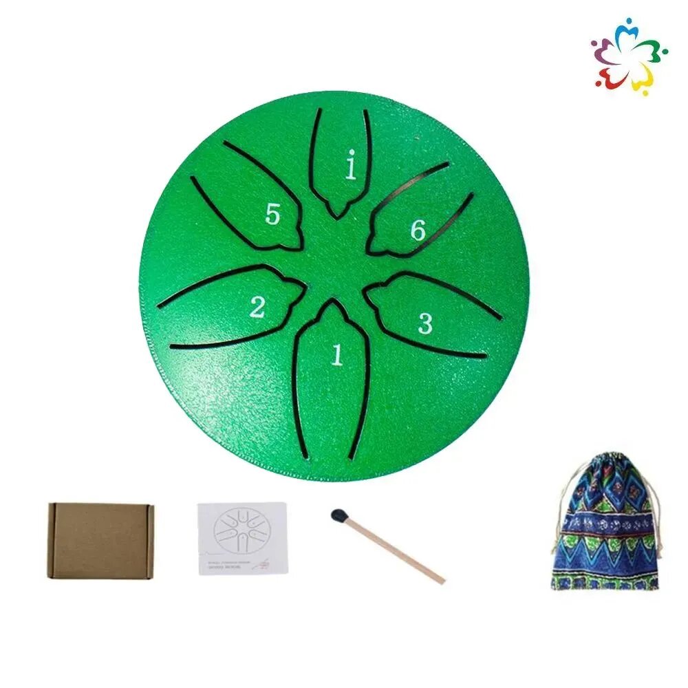 Мини-глюкофон 3 дюйма, 6 нот, стальной барабан для языка