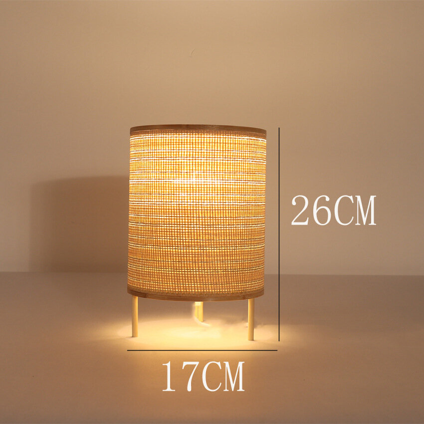 Японский ретро-светильник из рафии в новом китайском стиле для спальни, чайной комнаты, ресторана в пасторальном стиле,